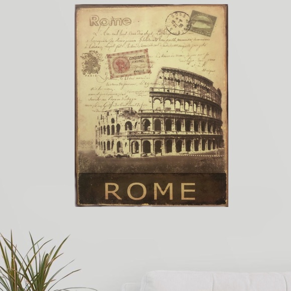 Art | Rome Wall Art Print On Tin Colosseum Vintage | Poshmark